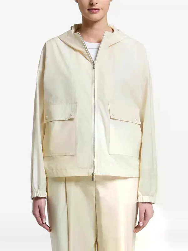 Peserico Beige Hooded Zip-up Jacket - Neutrals