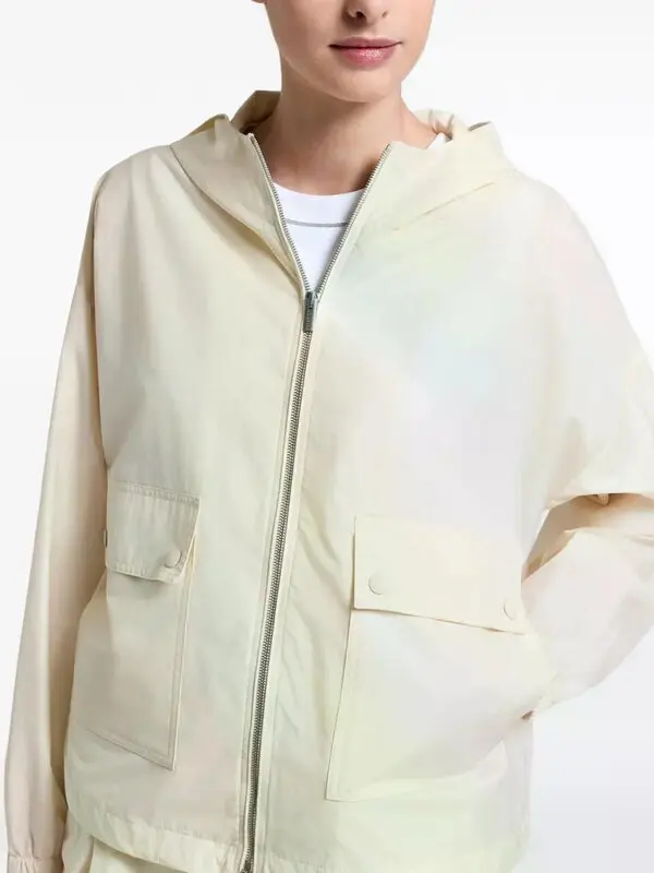 Peserico Beige Hooded Zip-up Jacket