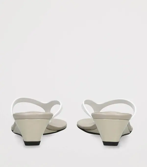 Christopher Esber Leather Scala Wedge Sandals - White