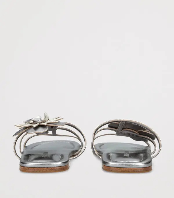 Zimmermann Metallic Leather Belara Slides - Silver
