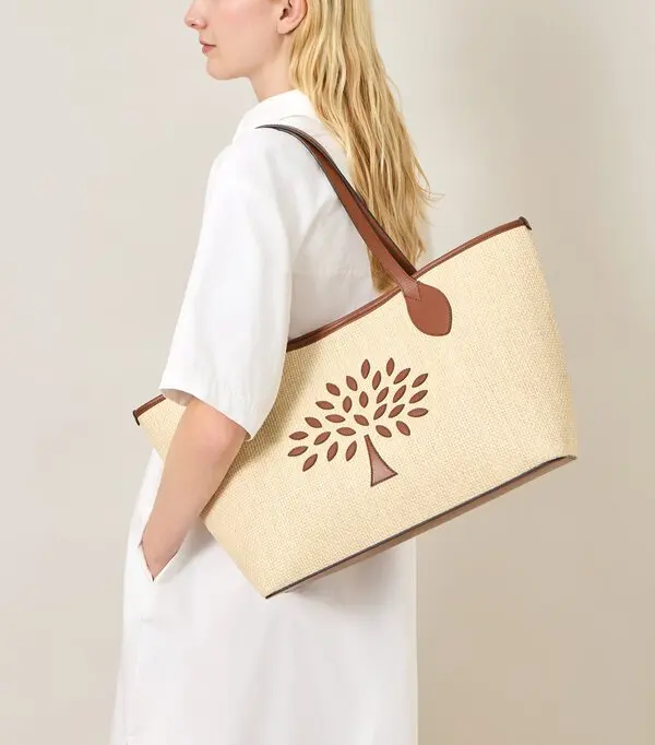 Mulberry Small Raffia Tree Tote Bag - Neutral