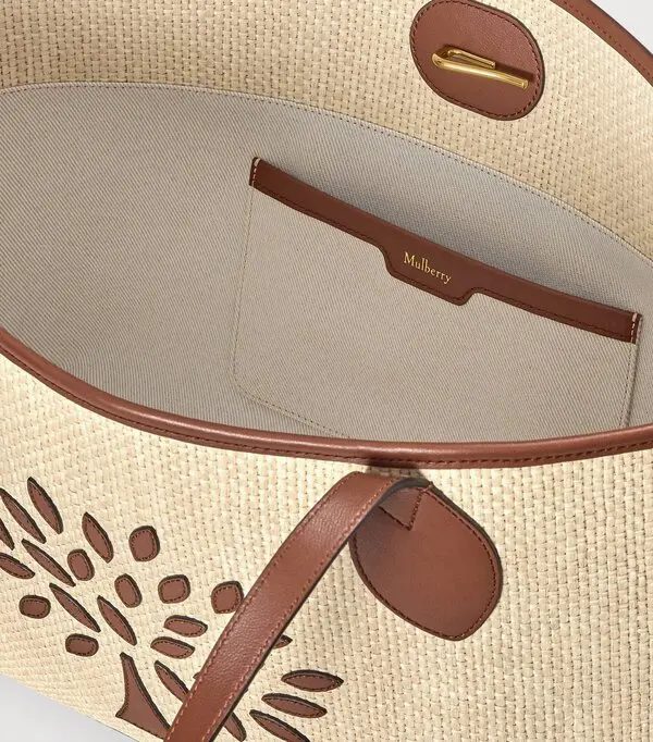 Mulberry Small Raffia Tree Tote Bag - Neutral
