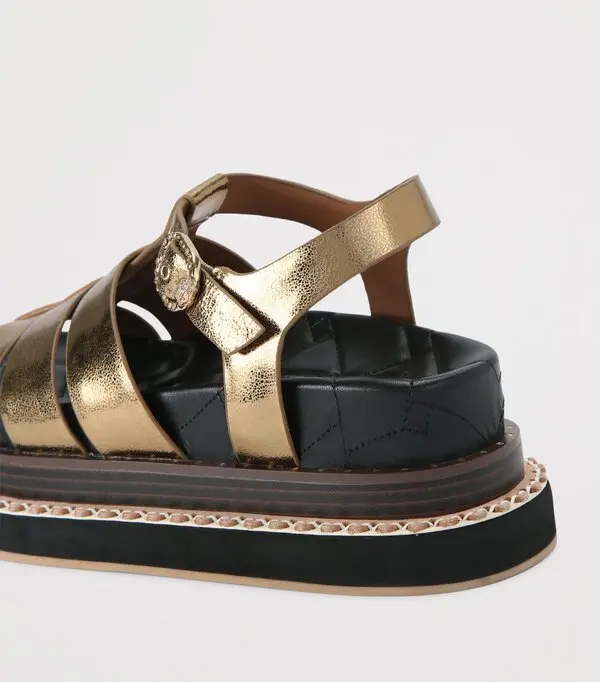 Kurt Geiger Metallic Leather Orson Sandals