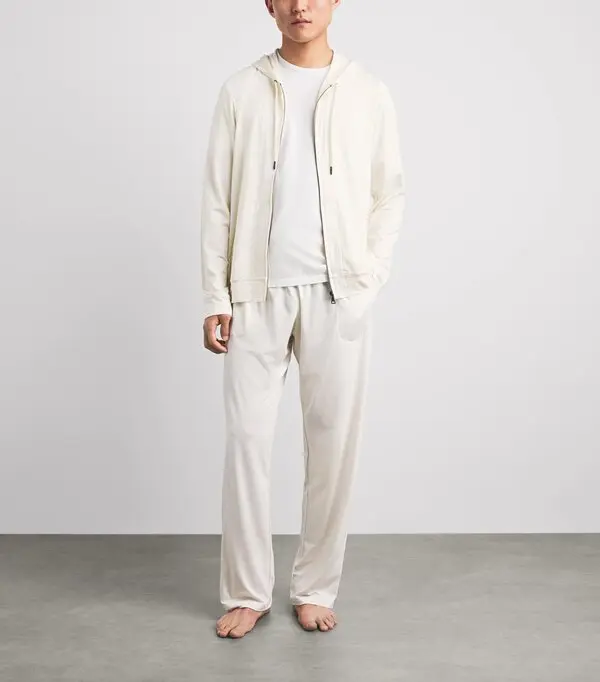 Derek Rose Micromodal Full Zip Hoodie - Neutral