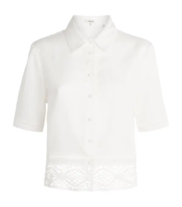 FRAME The Heirloom Shirt In Organic Ramie With Lace Detail