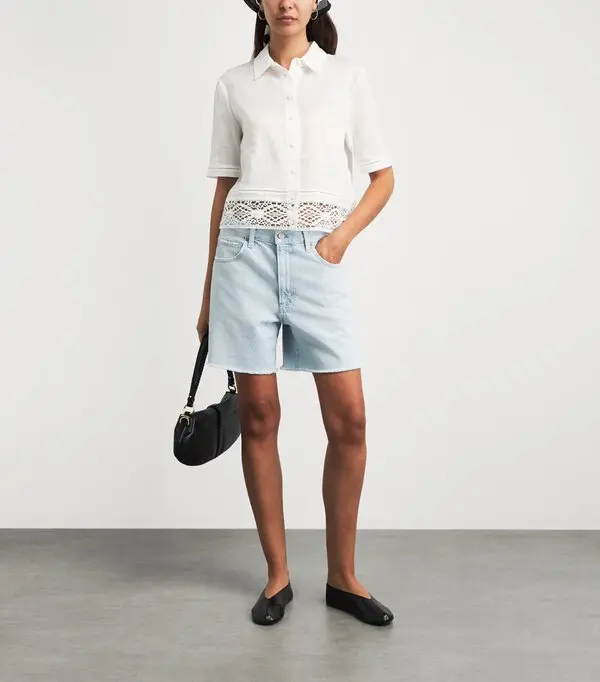 FRAME The Heirloom Shirt In Organic Ramie With Lace Detail