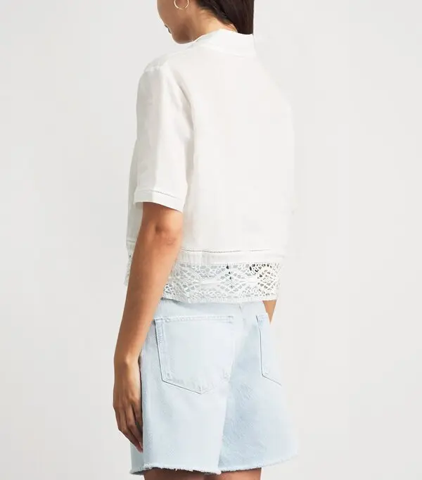 FRAME The Heirloom Shirt In Organic Ramie With Lace Detail