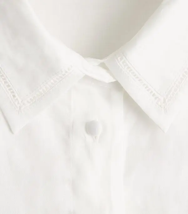 FRAME The Heirloom Shirt In Organic Ramie With Lace Detail