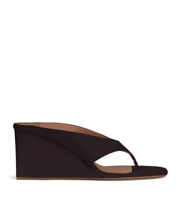 Alaïa Suede Cube Wedge Sandals 75 - Brown