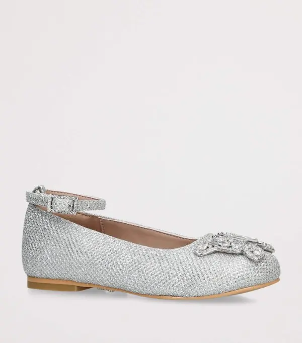 ARUNA SETH Glitter Angelina Ballet Flats With Butterfly Brooch