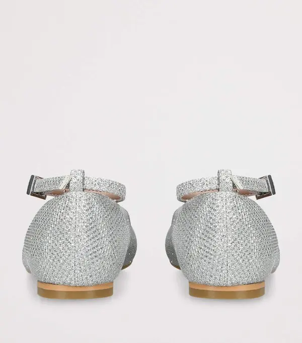 ARUNA SETH Glitter Angelina Ballet Flats With Butterfly Brooch