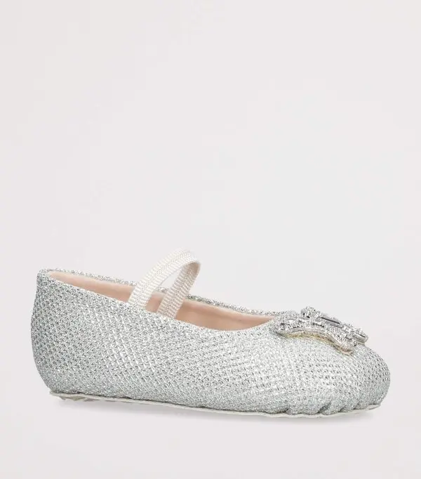 ARUNA SETH Glitter Odette Ballet Flats With Butterfly Embellishment