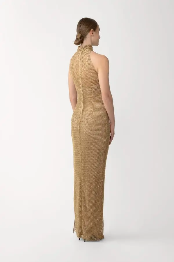SAU LEE Santana Crystal Embellished Gown