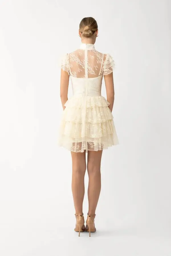 SAU LEE Roux Lace Mini Dress