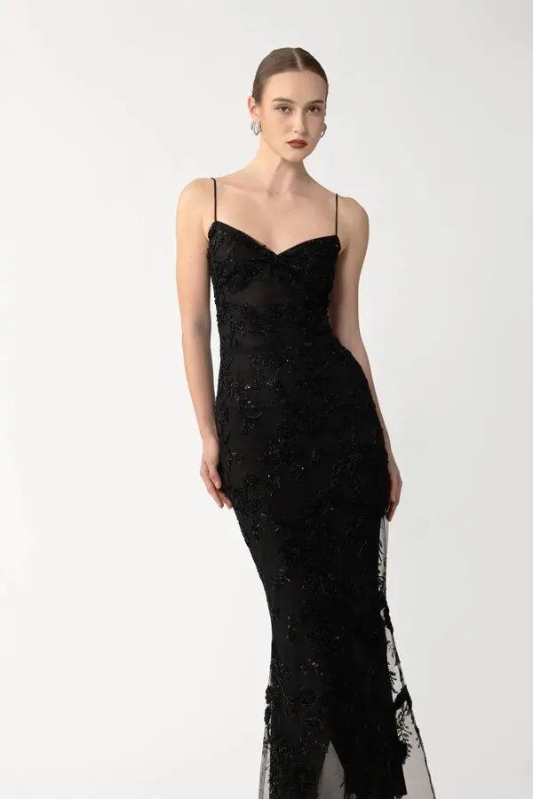 SAU LEE Sammie Dress Sequined Mesh