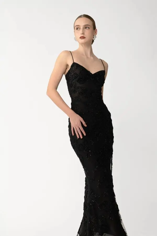 SAU LEE Sammie Dress Sequined Mesh