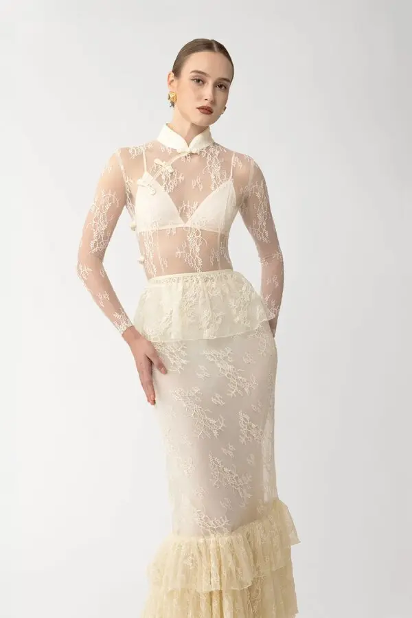 SAU LEE Rosie Lace Skirt