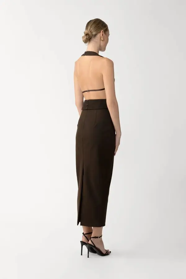 SAU LEE Nomi Suede Skirt