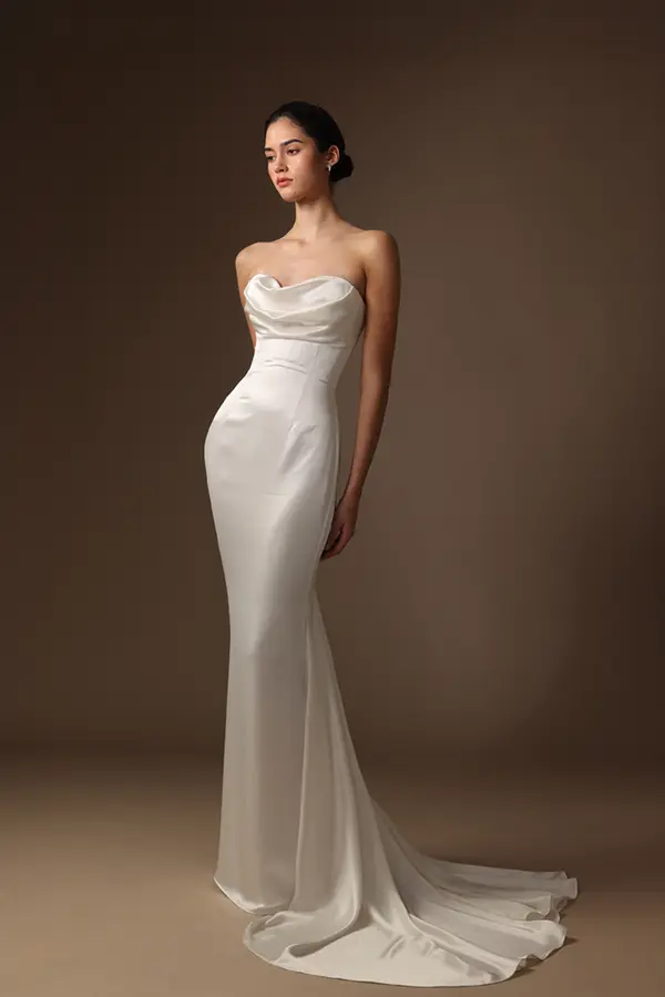 SAU LEE Rianne Satin Gown