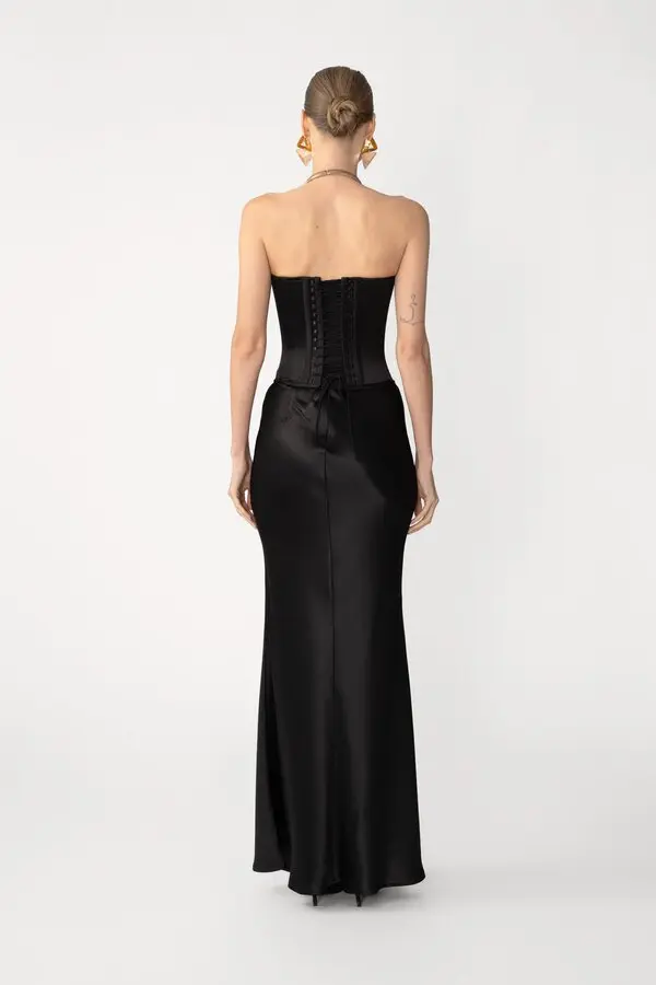 SAU LEE Della Satin Maxi Skirt