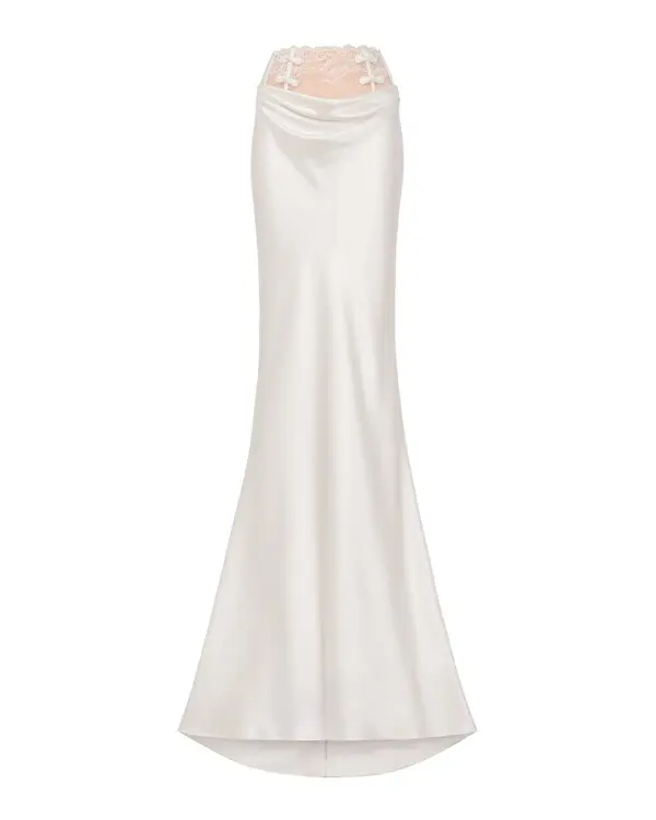 SAU LEE Lila Satin Maxi Skirt - Ivory