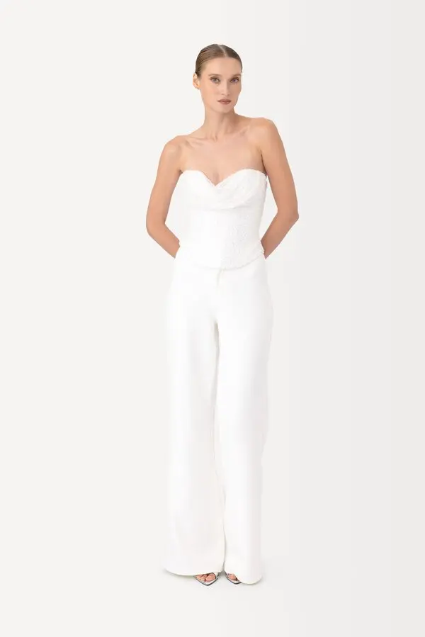 SAU LEE Lin Beaded Corset Top