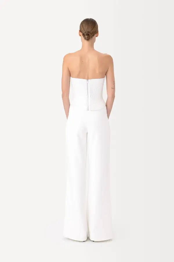 SAU LEE Lin Beaded Corset Top