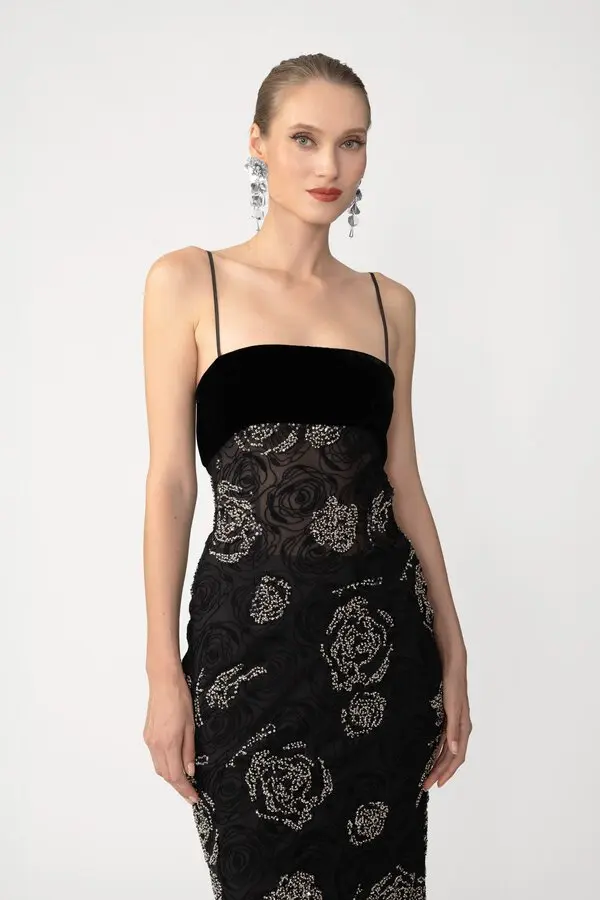 SAU LEE Celeste Embroidered Gown