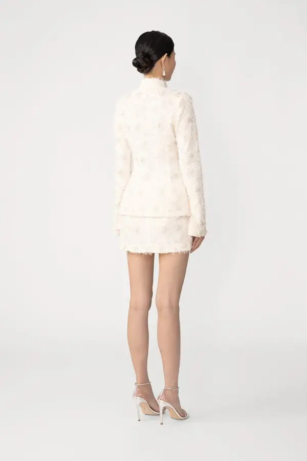 SAU LEE Aja Embroidered Flared Sleeve Top