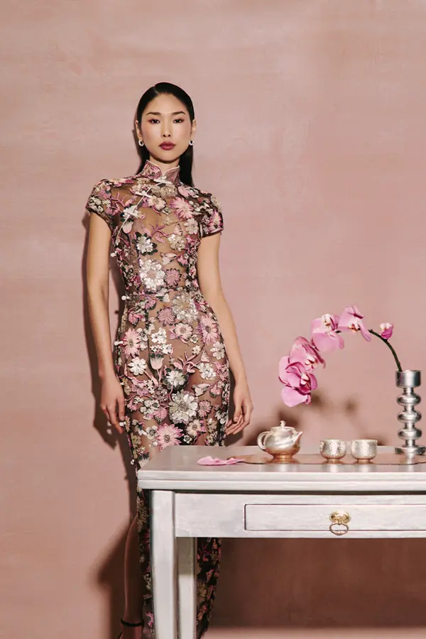 SAU LEE Gina Embellished Floral Maxi Dress