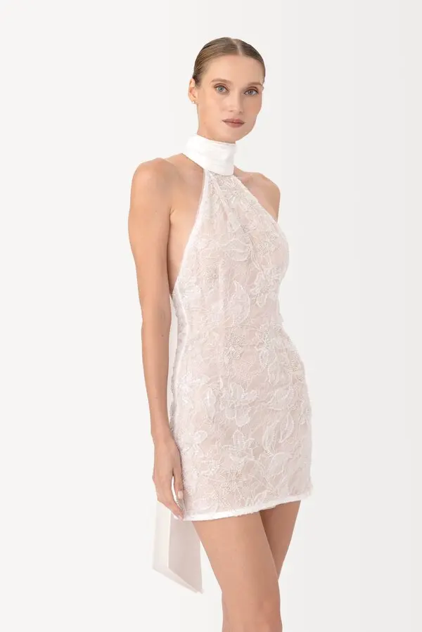 SAU LEE Donna Lace Mini Dress