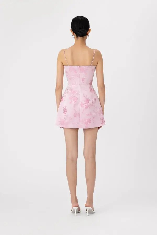 SAU LEE Andi Brocade Mini Dress With Corset Bustier