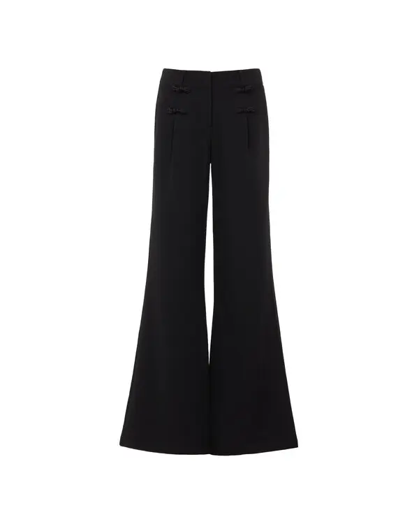 SAU LEE Soren Wide-leg Crepe Pants With Knot Detailing