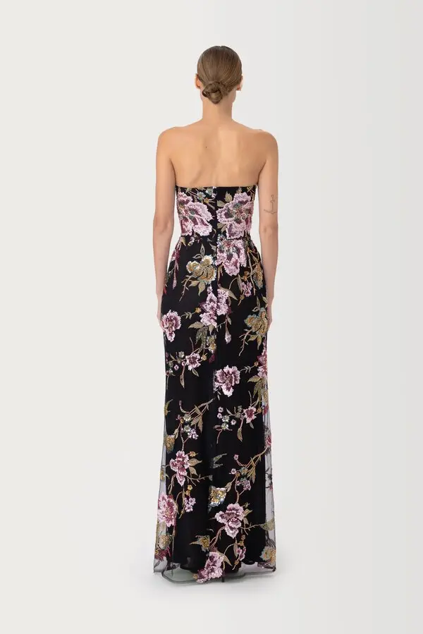 SAU LEE Pippa Strapless Embellished Maxi Gown