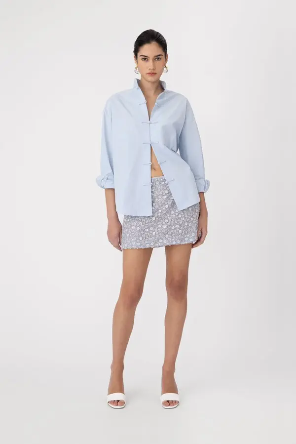 SAU LEE Tilly Sequin Floral Mini Skirt