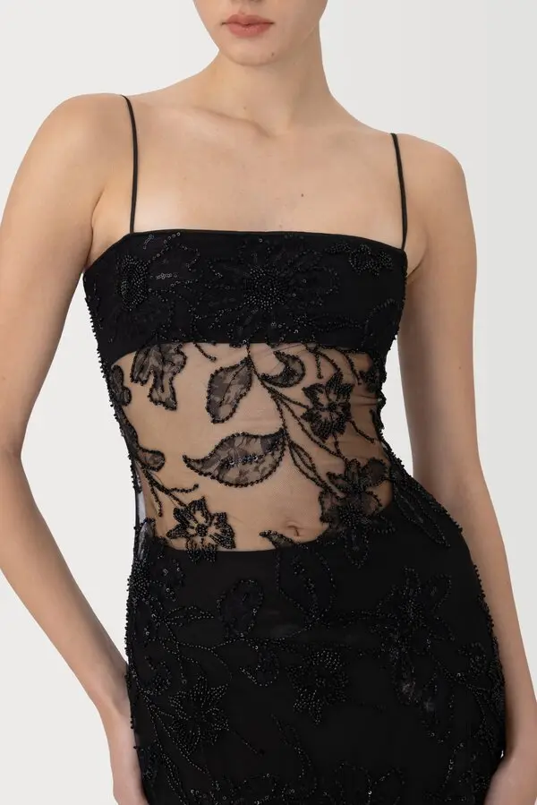 SAU LEE Adeline Embellished Floral Lace Maxi Dress