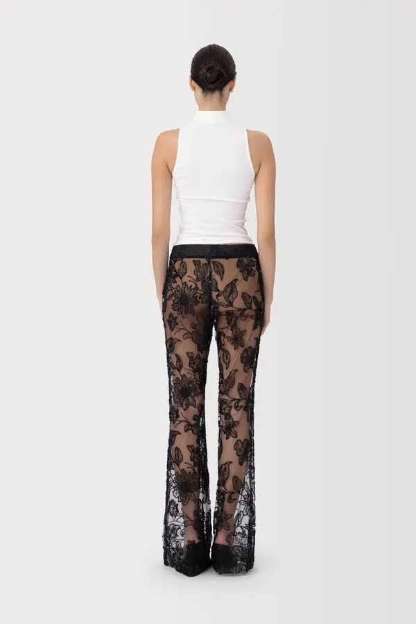 SAU LEE Astrid Embellished Lace Pants