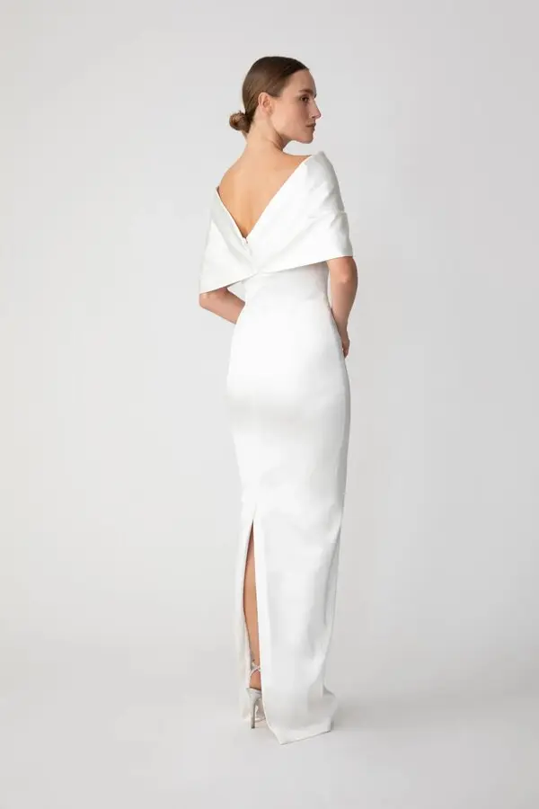 SAU LEE Paloma Satin Gown - Ivory