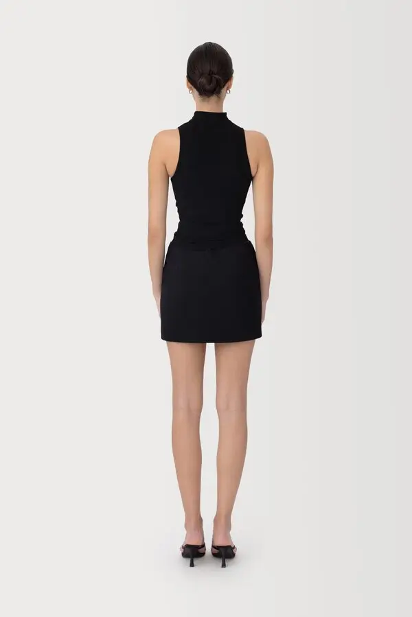 SAU LEE Sima Mini Skirt With Knot Detailing