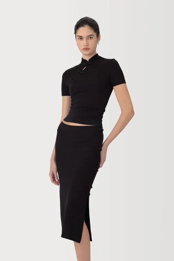 SAU LEE Timo Midi Skirt