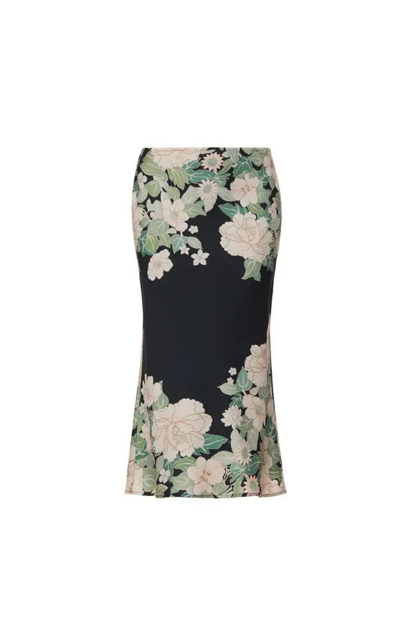 SAU LEE Dara Printed Midi Skirt