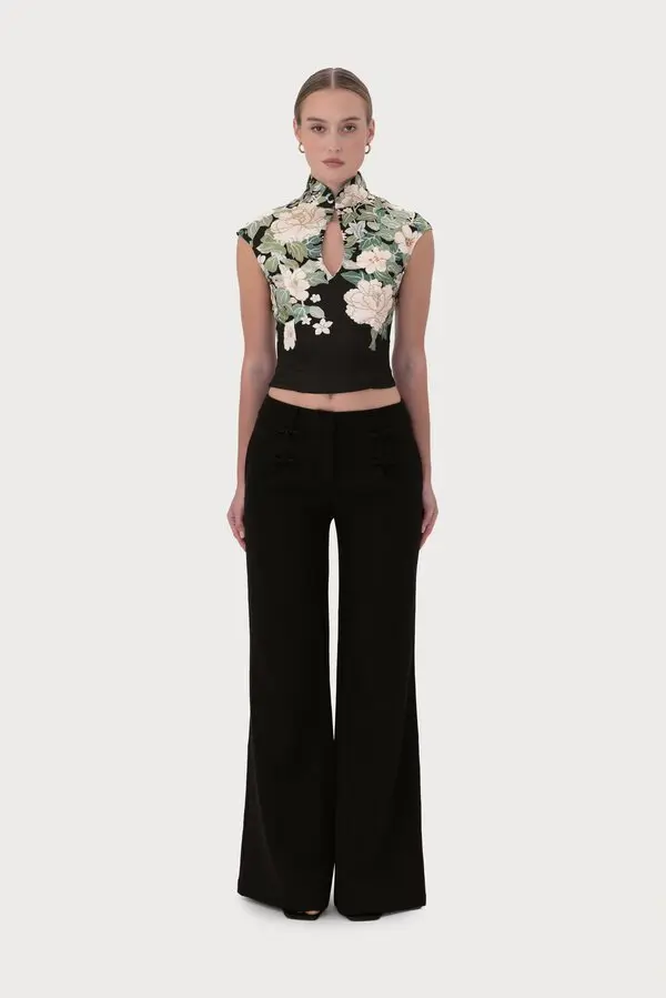 SAU LEE Dara Top - Black Multi
