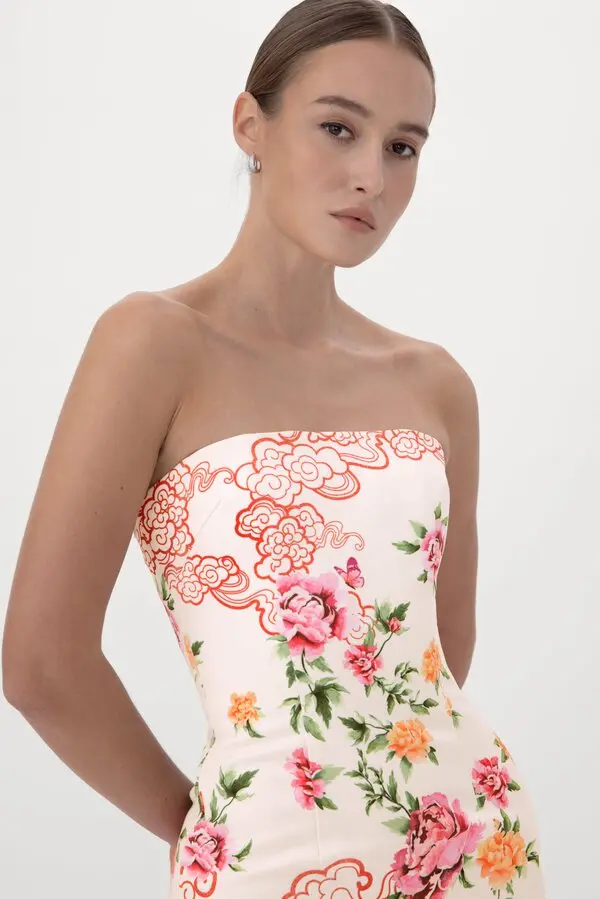 SAU LEE Aimee Mini Dress In Floral Print