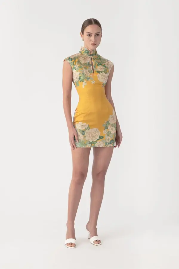 SAU LEE Cass Satin Mini Dress