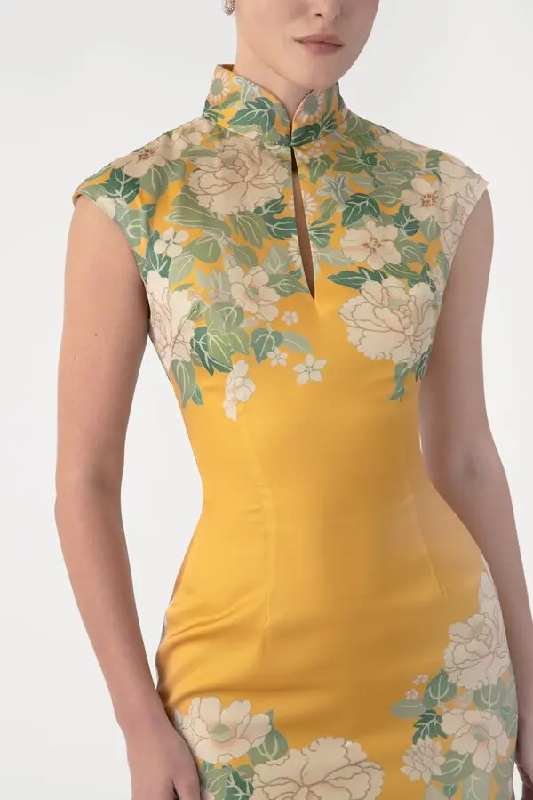SAU LEE Cass Satin Mini Dress