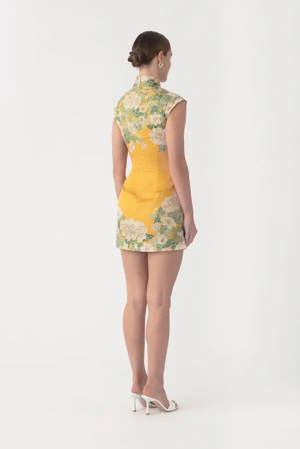SAU LEE Cass Satin Mini Dress