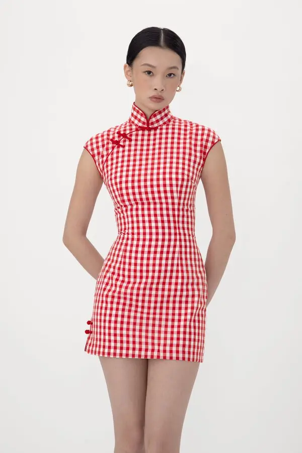 SAU LEE Alora Mini Cheongsam Dress