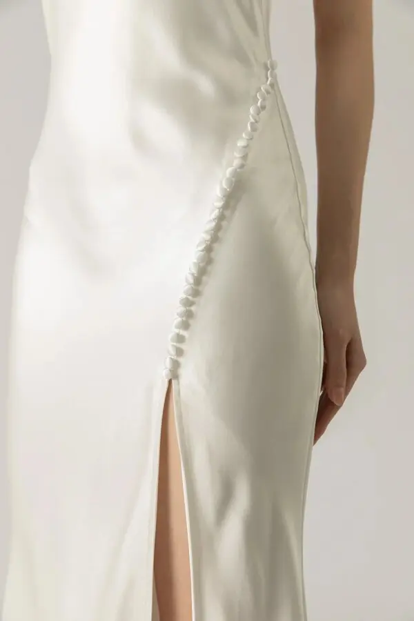 SAU LEE Penelope Backless Satin Gown - Ivory