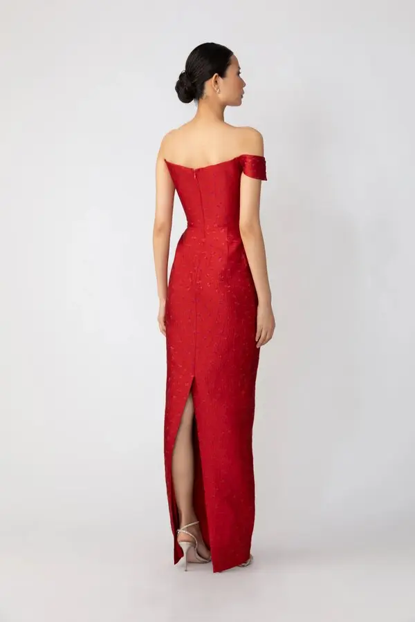 SAU LEE Jackson Jacquard Gown