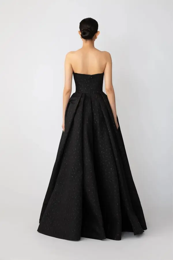 SAU LEE Jordan Jacquard Gown